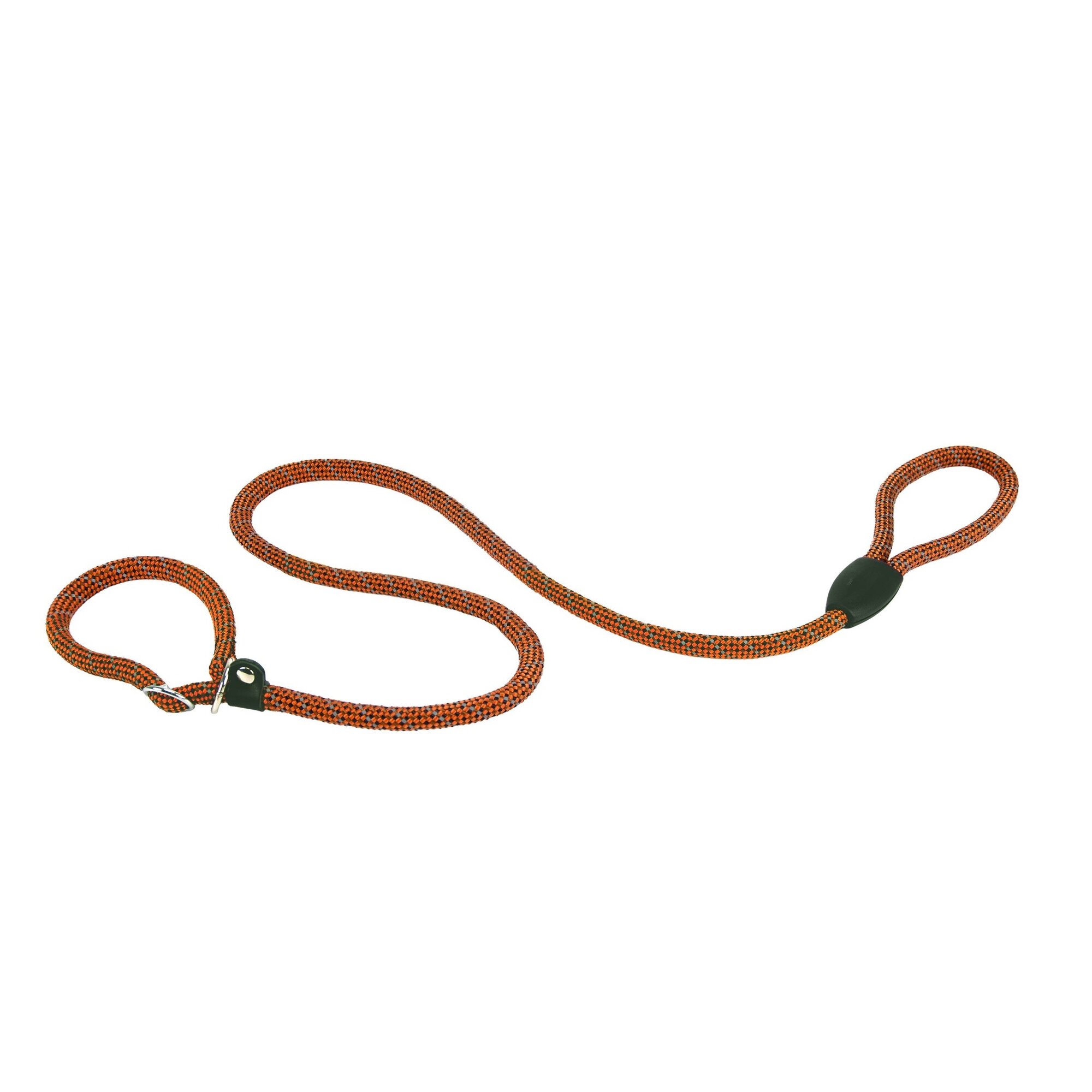 Поводок с удавкой Ferplast SPORT REFLEX GC13/170 светоотражающий, для дрессировки, оранжевый с чёрным, 170 см