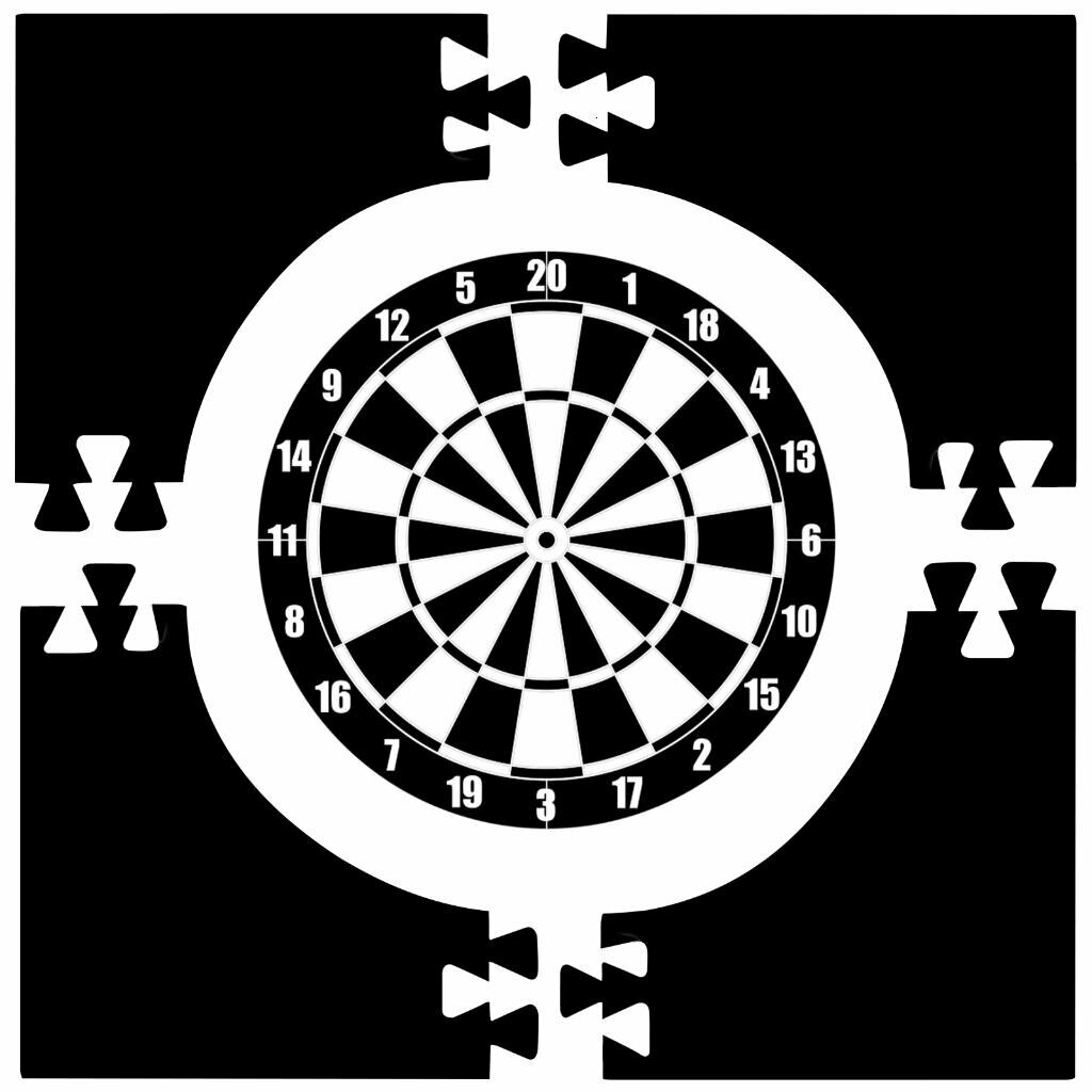 Квадратная мишень для дартса с защитным кольцом