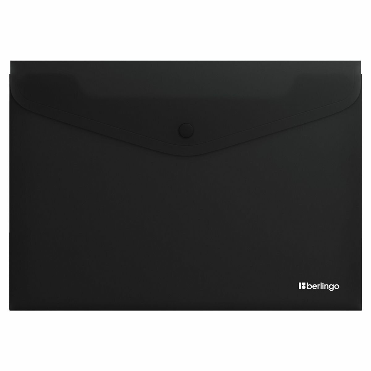 24 шт. Папка-конверт на кнопке Berlingo "Soft Touch", А4, 200мкм, софт-тач, черная