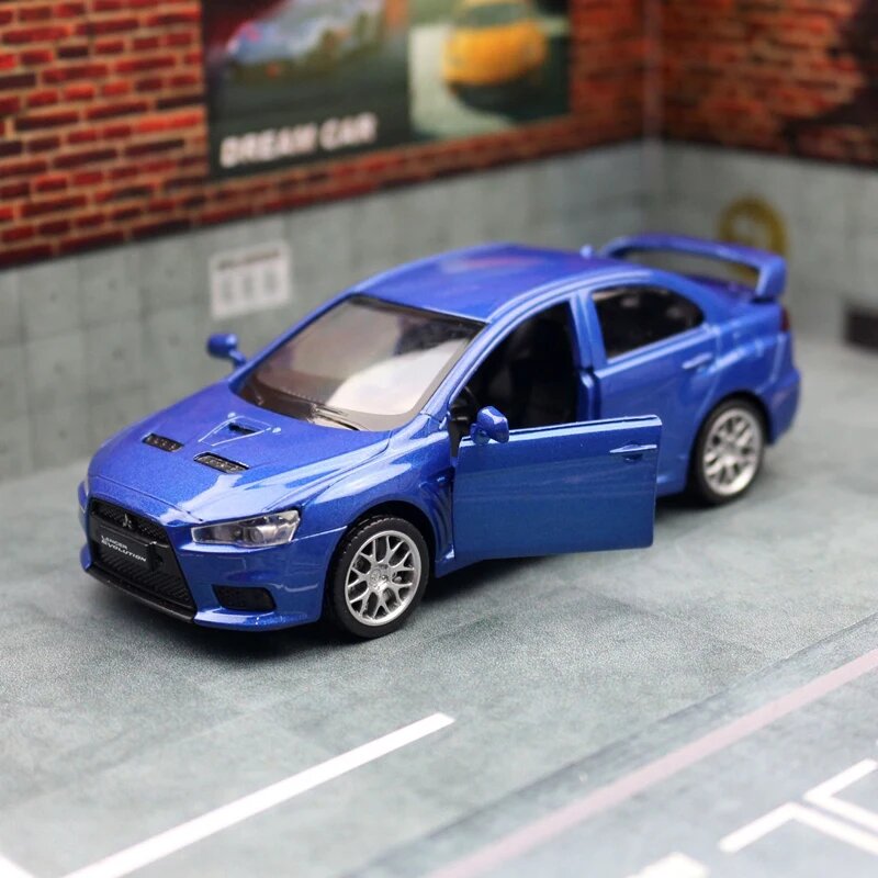 Металлическая модель Mitsubishi Lancer Evolution X, синий, 1:41