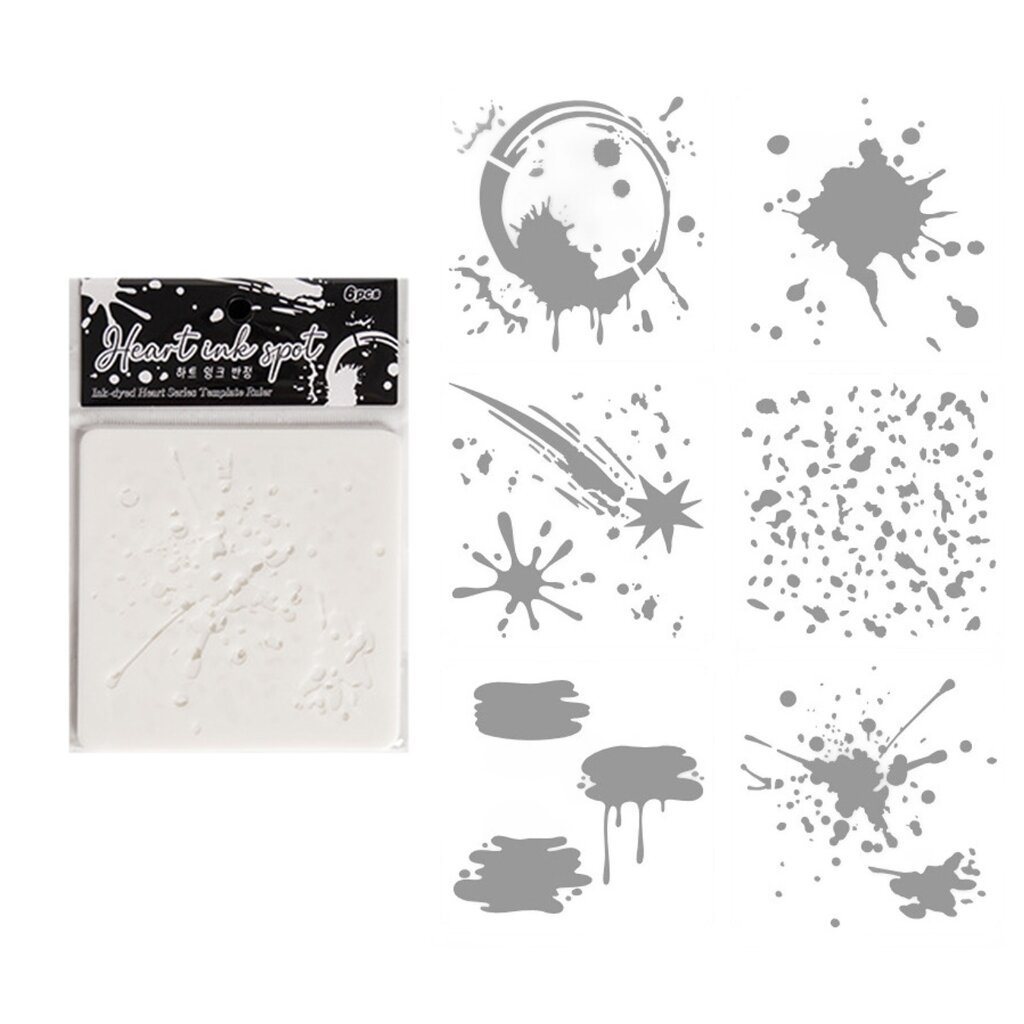 6 Шт Трафареты с Чернильными Точками Для Вырезок Из Журнала, Трафареты Для Рисования Сердца, Шаблоны