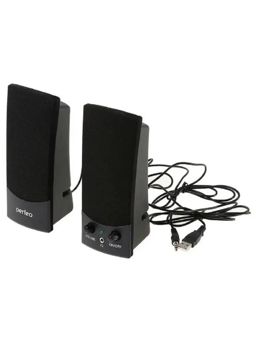 Компьютерные колонки компактные "UNO" 2.0, мощность 2х0,5 Вт (RMS), чёрн, USB