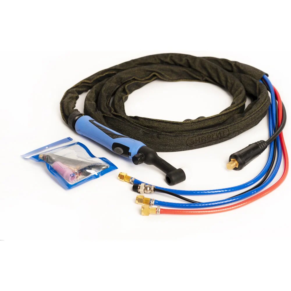 Горелка TIG WP 18FXV энаргит (4 метра, M12x1,0+2 pin, вилка 35-50, водяное, AC250А/DC350A,0.5-4.0мм) WP18FXV-4-M16-2P-3550 WP18FXV-4-M12-2P-3550