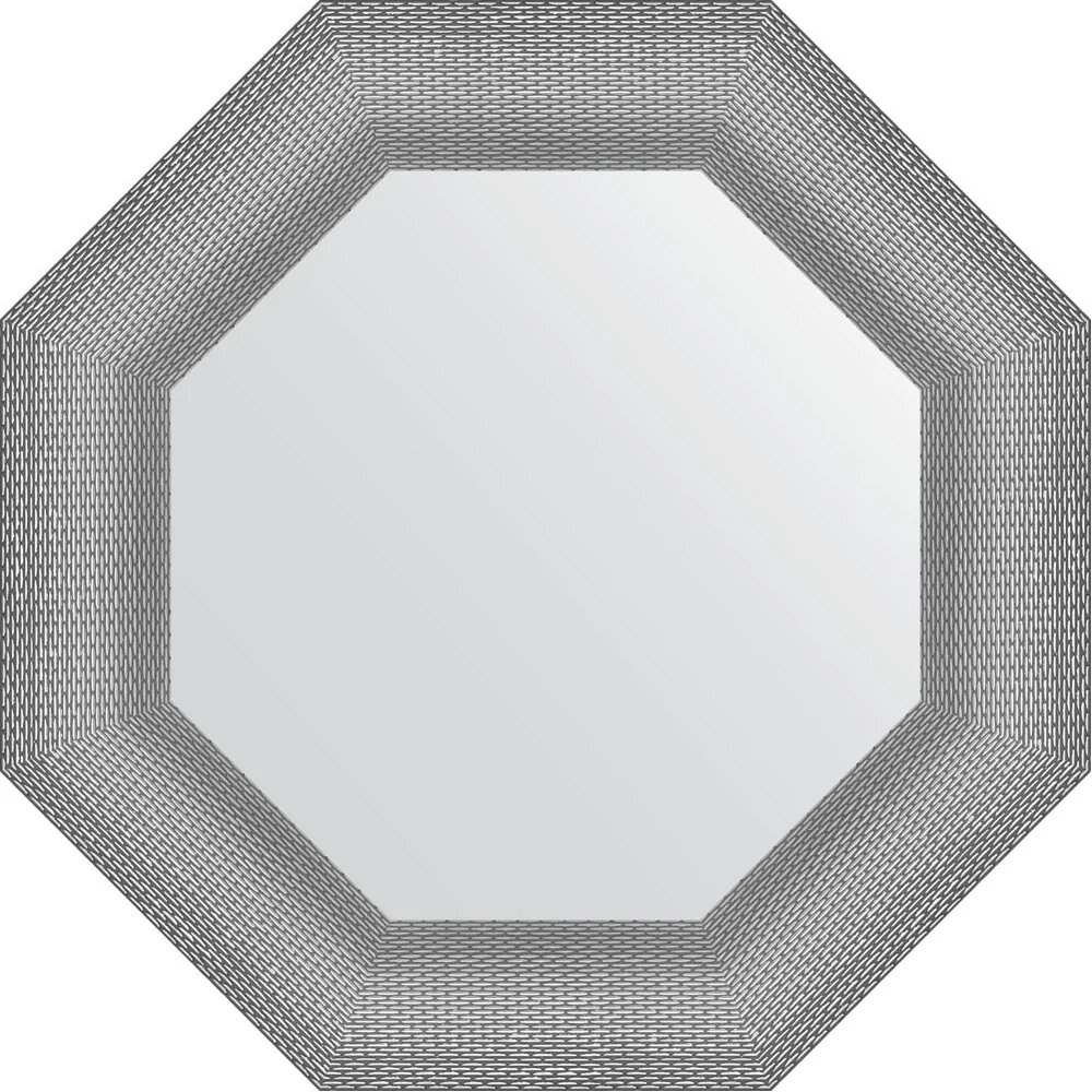 Зеркало EVOFORM в багетной раме - серебряная кольчуга 88 mm (57x57 cm) 3877