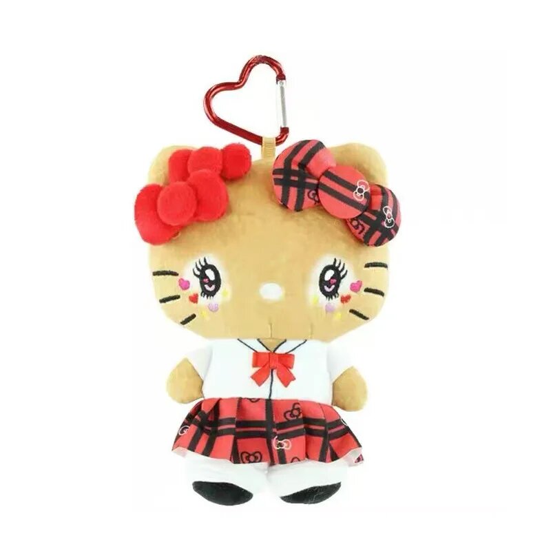 15 см аниме Hello Kitty черная кожаная униформа от солнечных ожогов серии мультяшная плюшевая кукла брелок Kawaii школьная сумка кулон праздничный подарок