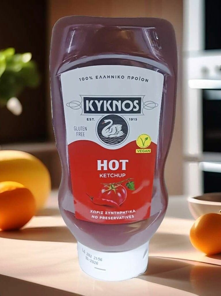 Кетчуп острый Kyknos 560г, Греция
