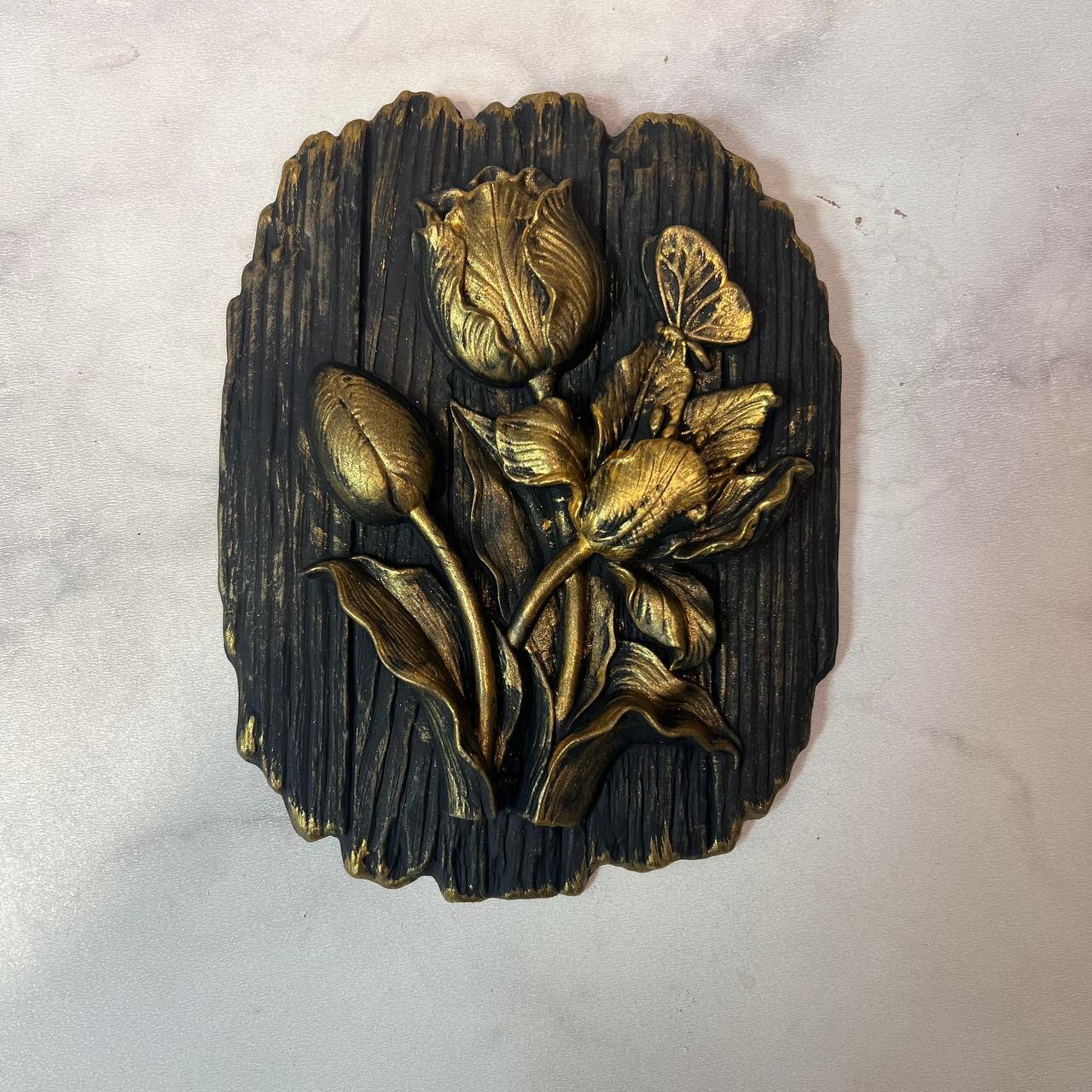 Декоративное панно тюльпаны/ Украшение на стену( черное)