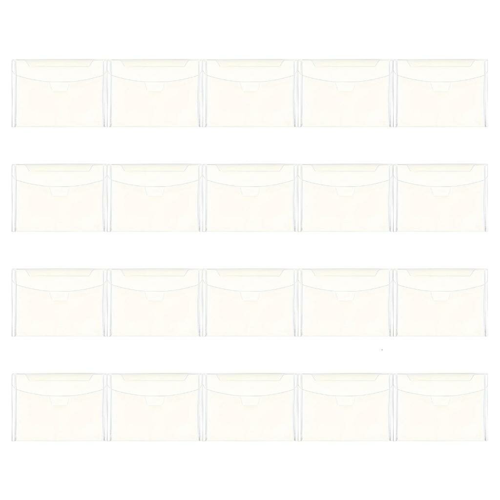 Прозрачные папки-конверты для документов, 20 шт, 14x19 см