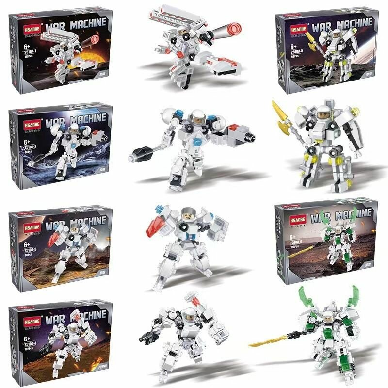 Комплект конструкторов Авангардная команда 2510A (6 коробок) Конструктор, A, белый