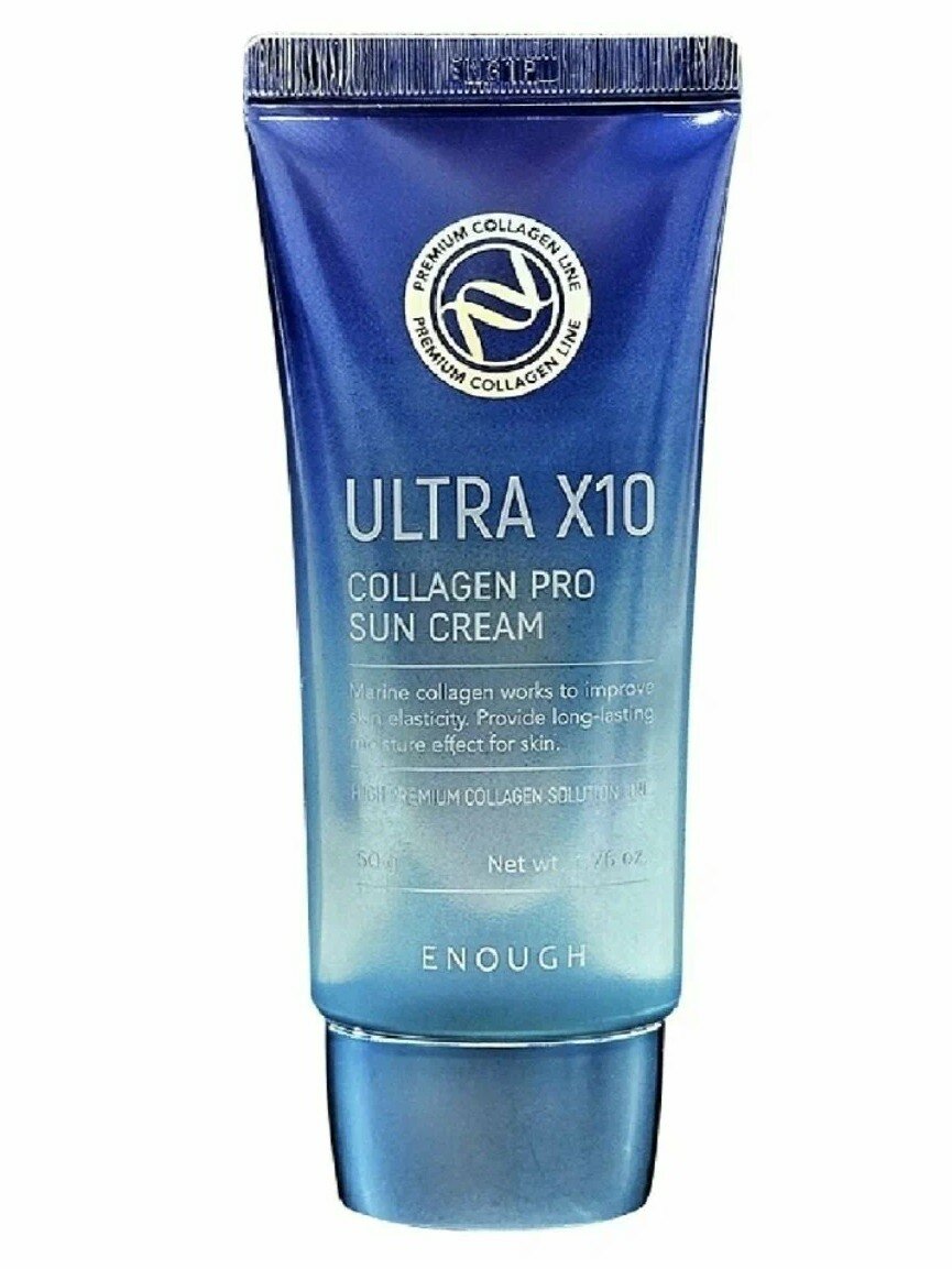 Солнцезащитный крем Enough Ultra X10, с коллагеном, SPF50+, 50мл