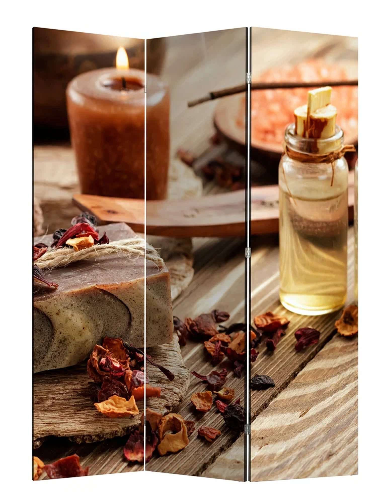 ПВХ ширма перегородка для зонирования Спа 3 - 3, размер 177х141/47 см