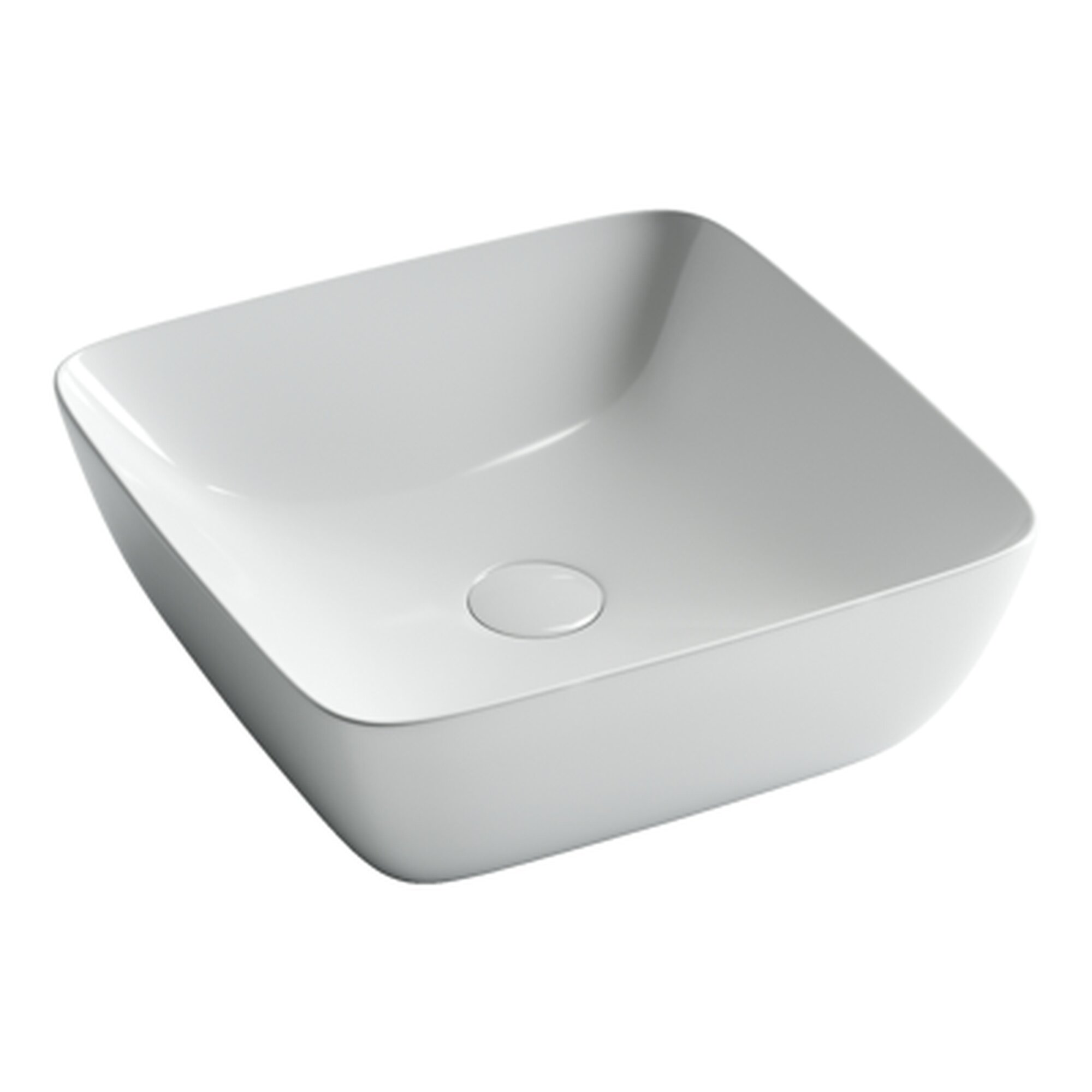 Умывальник чаша Ceramicanova FORM CN2002, накладная, квадратная, 420x420x145мм, цвет белый