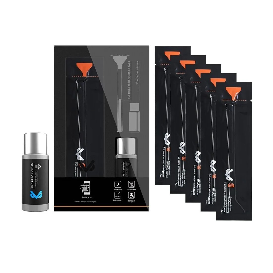 Комплект для чистки полнокадровой матрицы VS-S03E (12 швабр + чистящее средство 10ml)