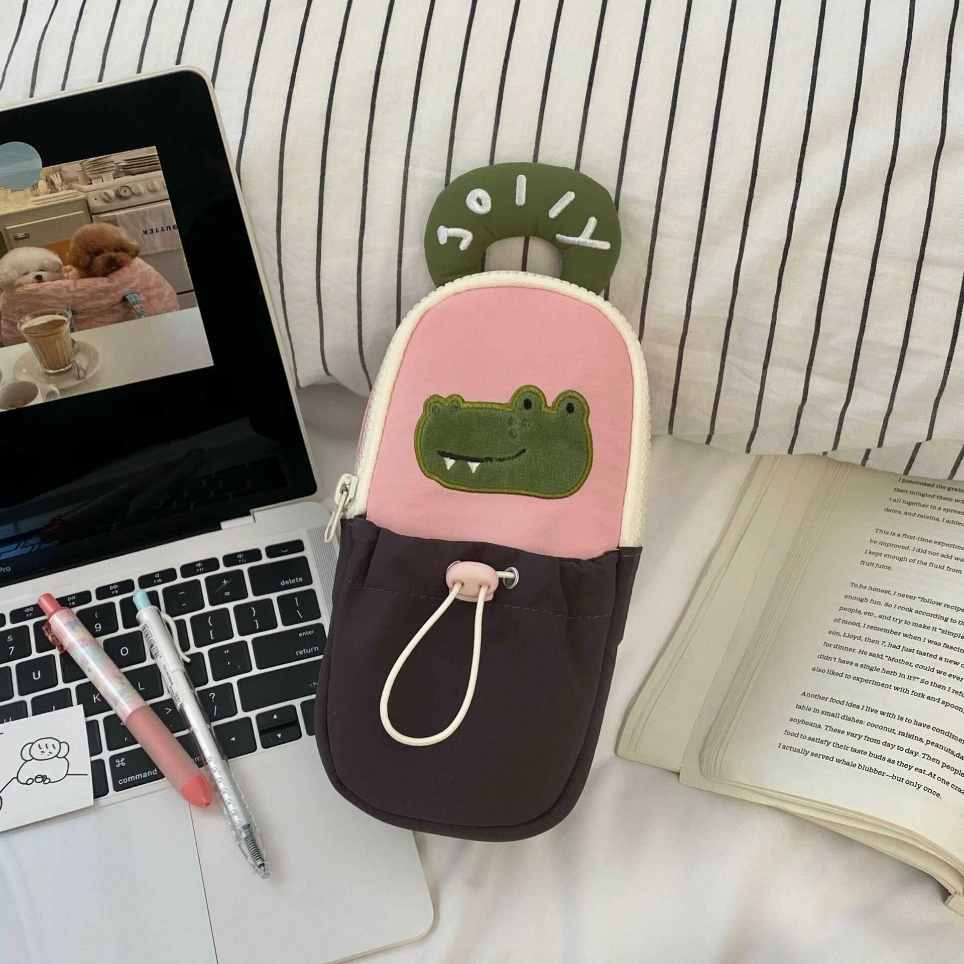 Пенал "Ins Wind", для старшеклассников, крокодиловый цвет