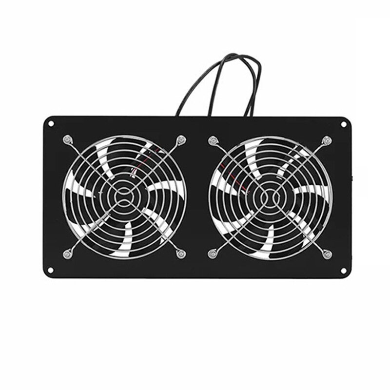 Трансграничная поставка солнечных панелей, монокристаллический комплект с двумя вентиляторами мощностью 20 Вт, подходит для охлаждения курятника, кладовой, домика для домашних животных.