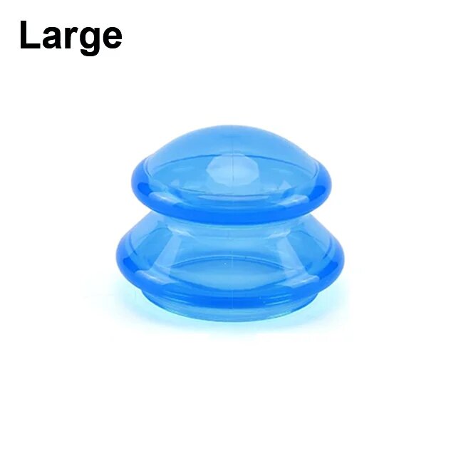 Силиконовые вакуумные банки для массажа, Transparent Blue L