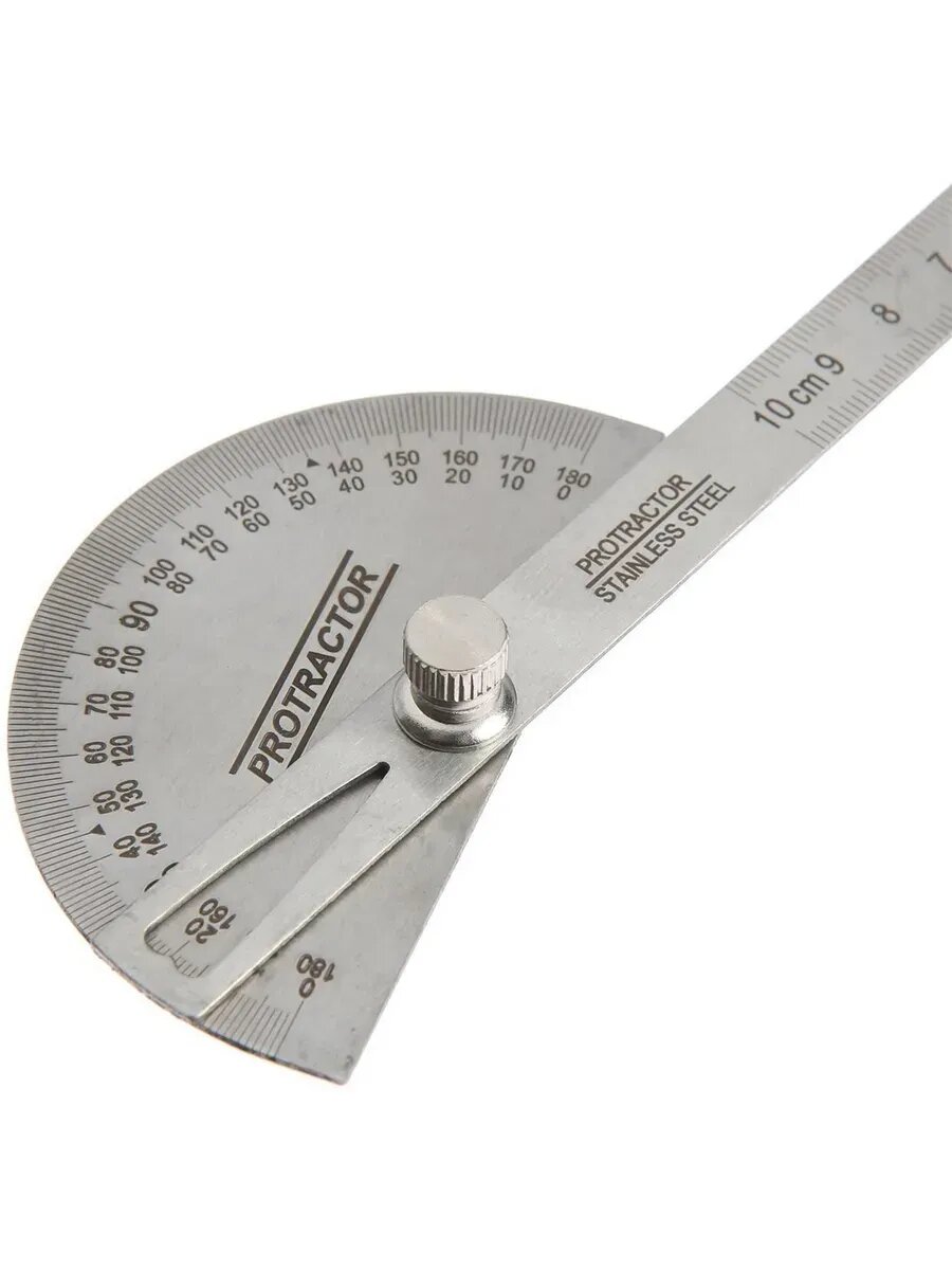 Угломер строительный металлический с линейкой