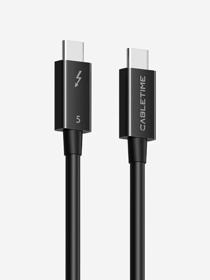Кабель CABLETIME CT50G, Thunderbolt 5 USB-C to USB-C, CABLETIME CT50G, 0.8 м, чёрный