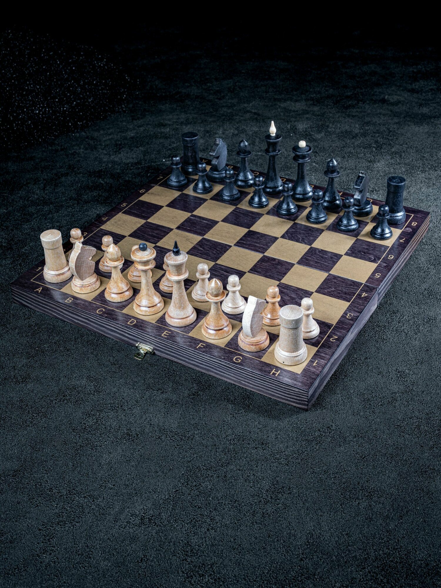 Шахматы Шашки 2в1 с гроссмейстерскими деревянными фигурами, в сумке