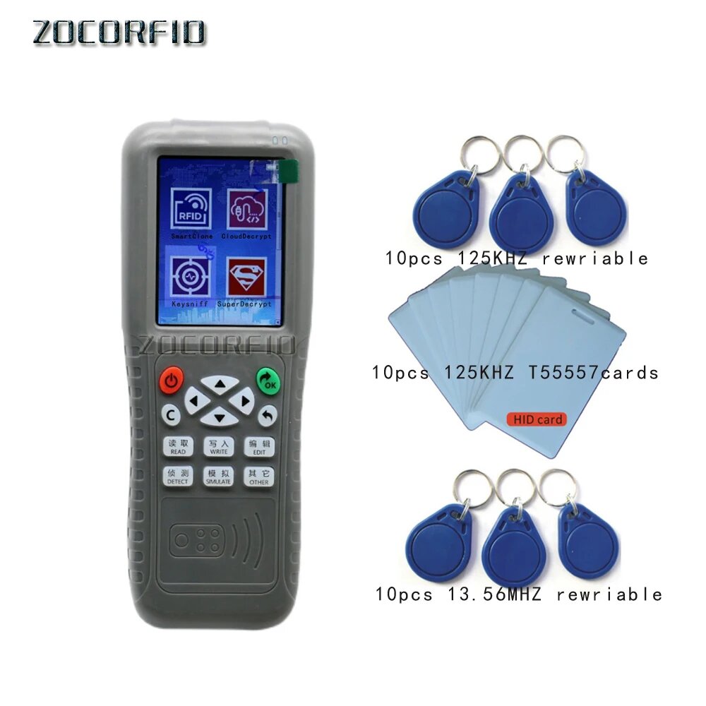 X5 RFID-копировальный аппарат NFC IC Дубликатор идентификатора Считыватель Писатель с функцией полного декодирования Ключ для смарт-карт Английская версия