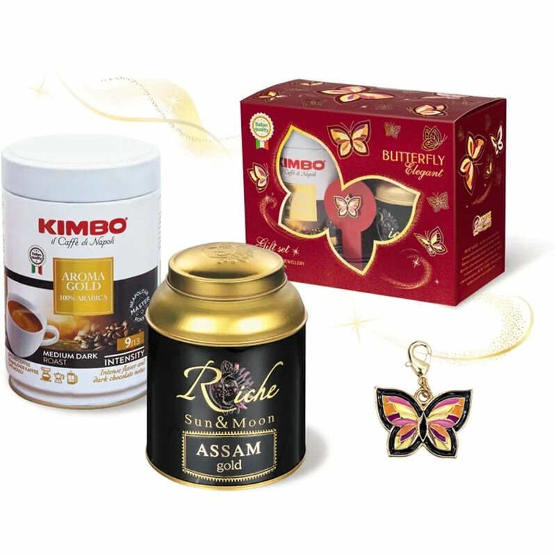 Набор Butterfly: кофе молотый Kimbo Aroma Gold 250 гр. + чай Assam Gold 100 гр.