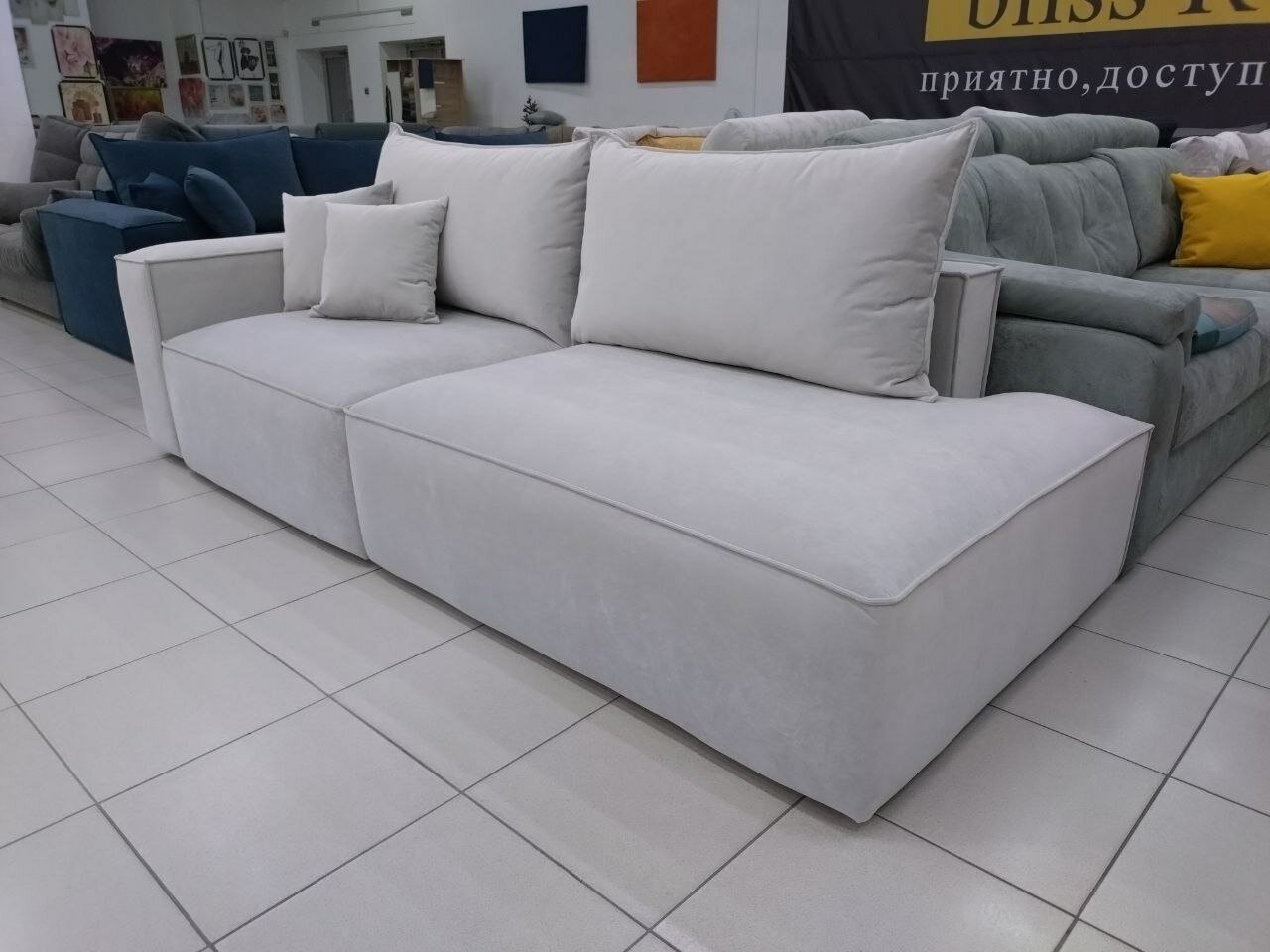 Диван "Облако", модульный, антивандальный, дизайнерский, цвет серый, левый угол, ручная работа