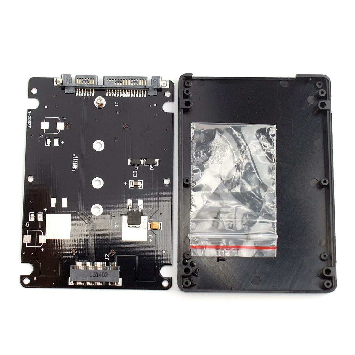 Конвертер адаптер чехол B + M Socket 2 M.2 NGFF (SATA) SSD на 2.5 SATA адаптер карта адаптер с черным корпусом