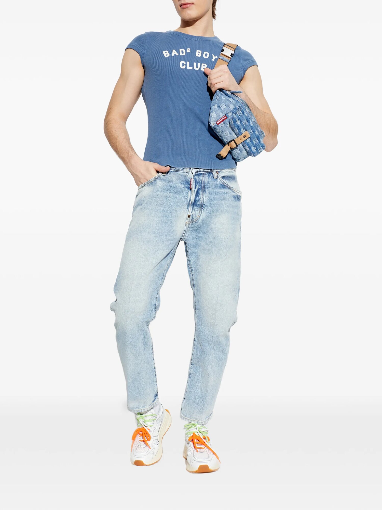 Футболка DSQUARED2 Lettered T-shirt, размер 2XL, синий — фото 1