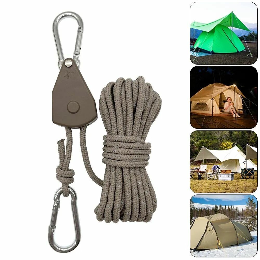 Регулируемый трос с отражателем, 5 м, диаметр 4 мм, алюминиевый шкив