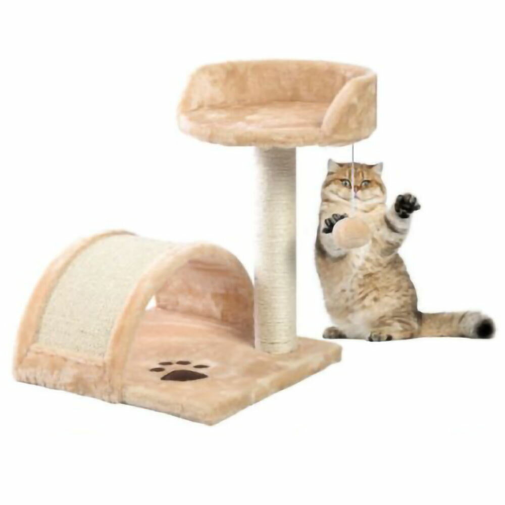 Кошачье Дерево: Компактный Дизайн 34x34x40 См Из ДСП И Сизаля - Устойчивая Конструкция Для Активного Отдыха Кошачья Башня С Плюшевым Домиком For Квартиры И Активных Кошек