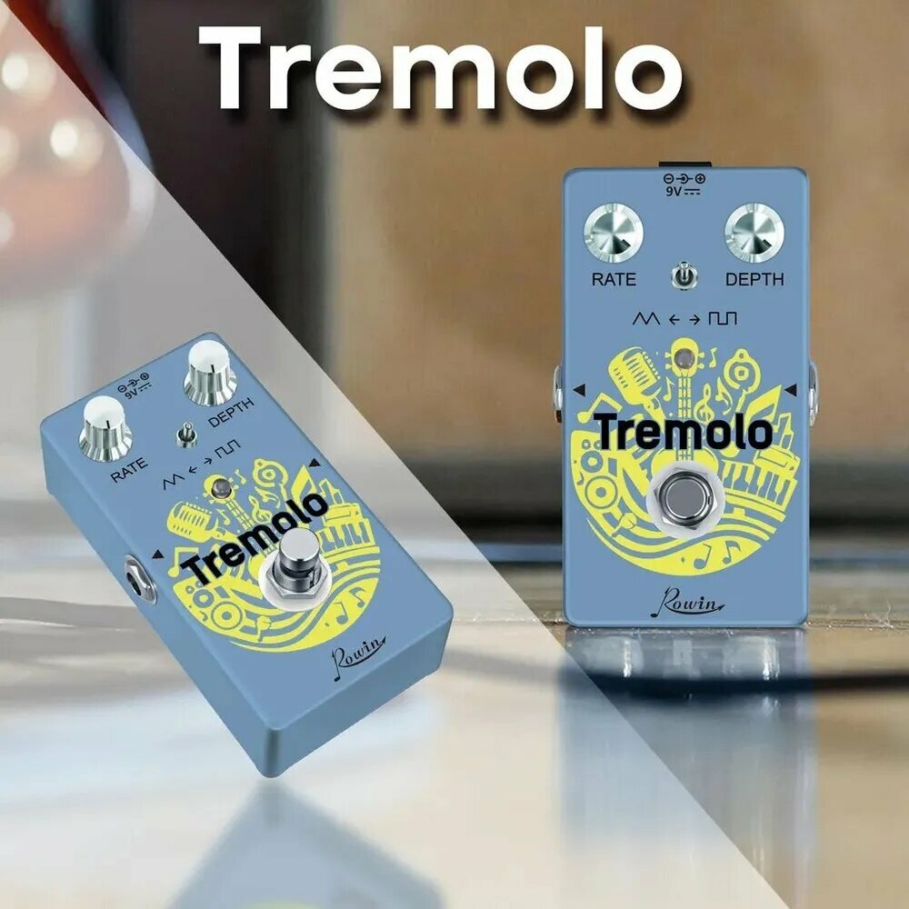 Новая бас-педаль для электрогитары ROWIN RE-07 Tremolo Phoenix Wings с переключением режимов Triangle Square Wave на 2 режима