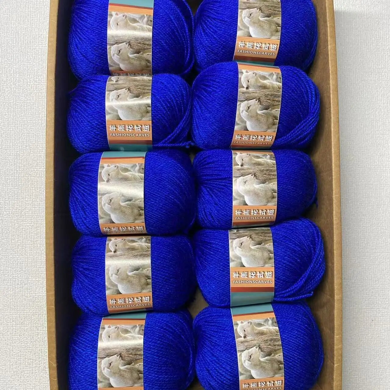 Кашемировая шерстяная пряжа 500г, белая Синий, 235 Klein Blue