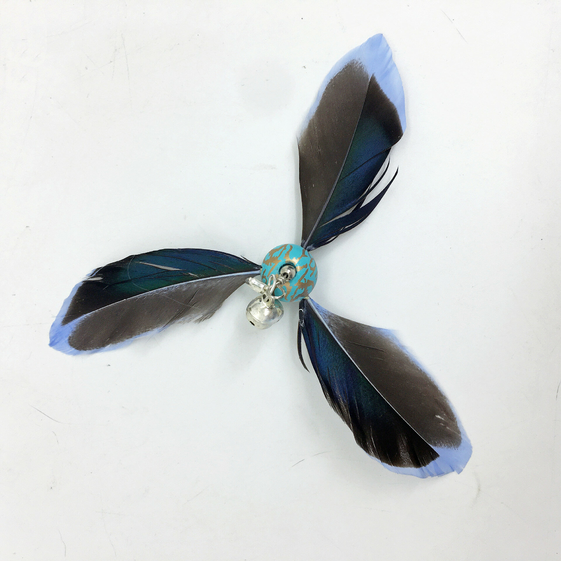 Натуральное перо, длинная стальная проволока, новый вращающийся ветряк, игрушка для кошек, интерактивная палочка с колокольчиком, замена головы, стиль рыбалки