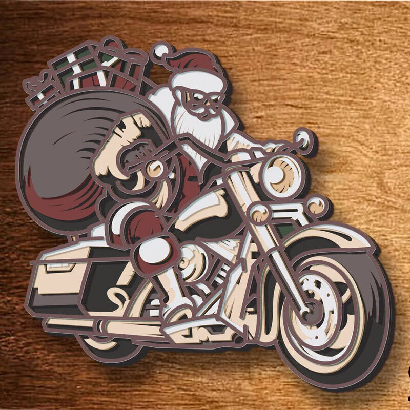 Новый продукт для трансграничной торговли: многослойный рождественский настенный декор Санта-Клауса, DIY вырезка из дерева, настенное украшение