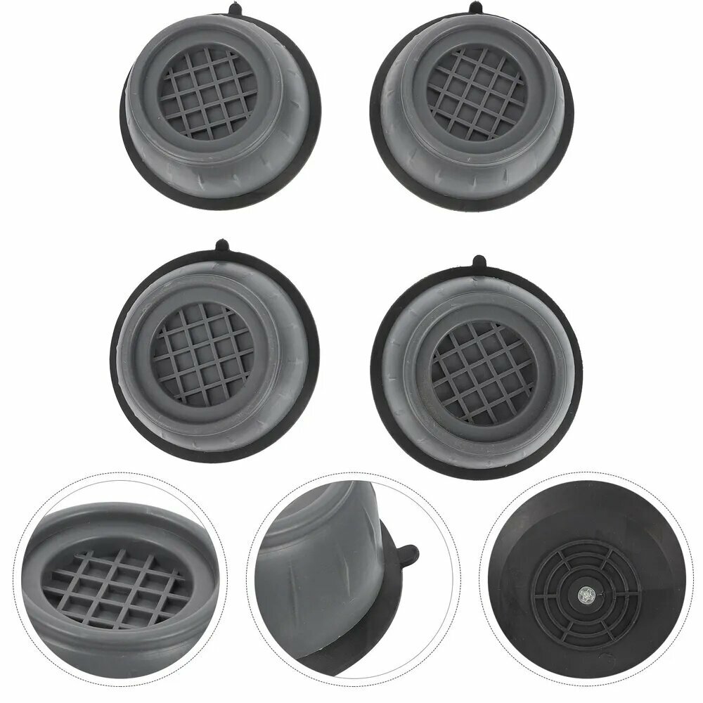 Комплект из 8 противоскользящих резиновых ковриков для стиральной машины и холодильника серого цвета