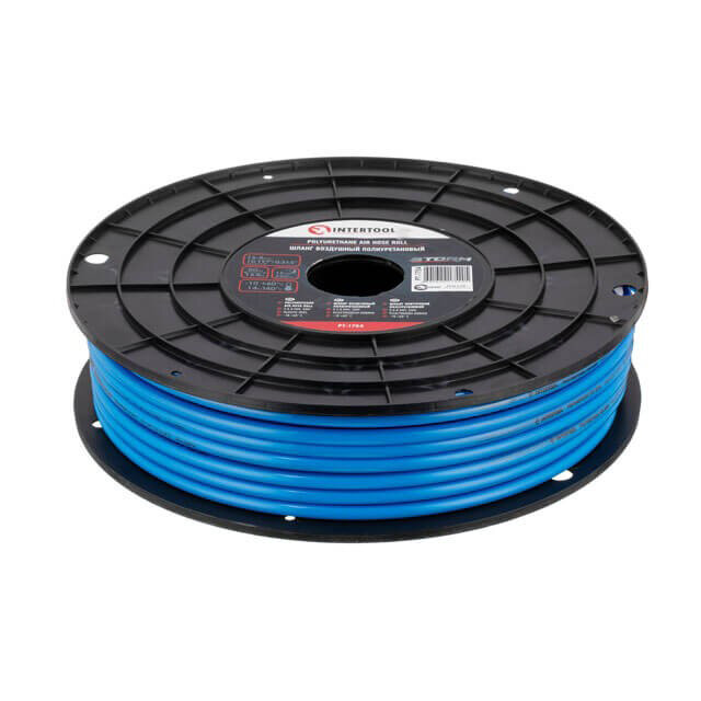 INTERTOOL Шланг прямой полиуретановый, 5*8мм, 50м, пластиковая бобина, STORM PT-1754