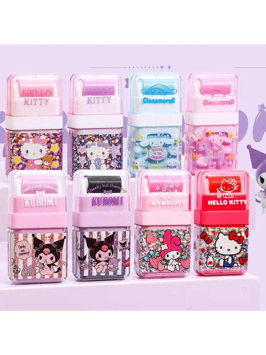 Роликовый ластик (полный набор Sanrio, 8 шт.)