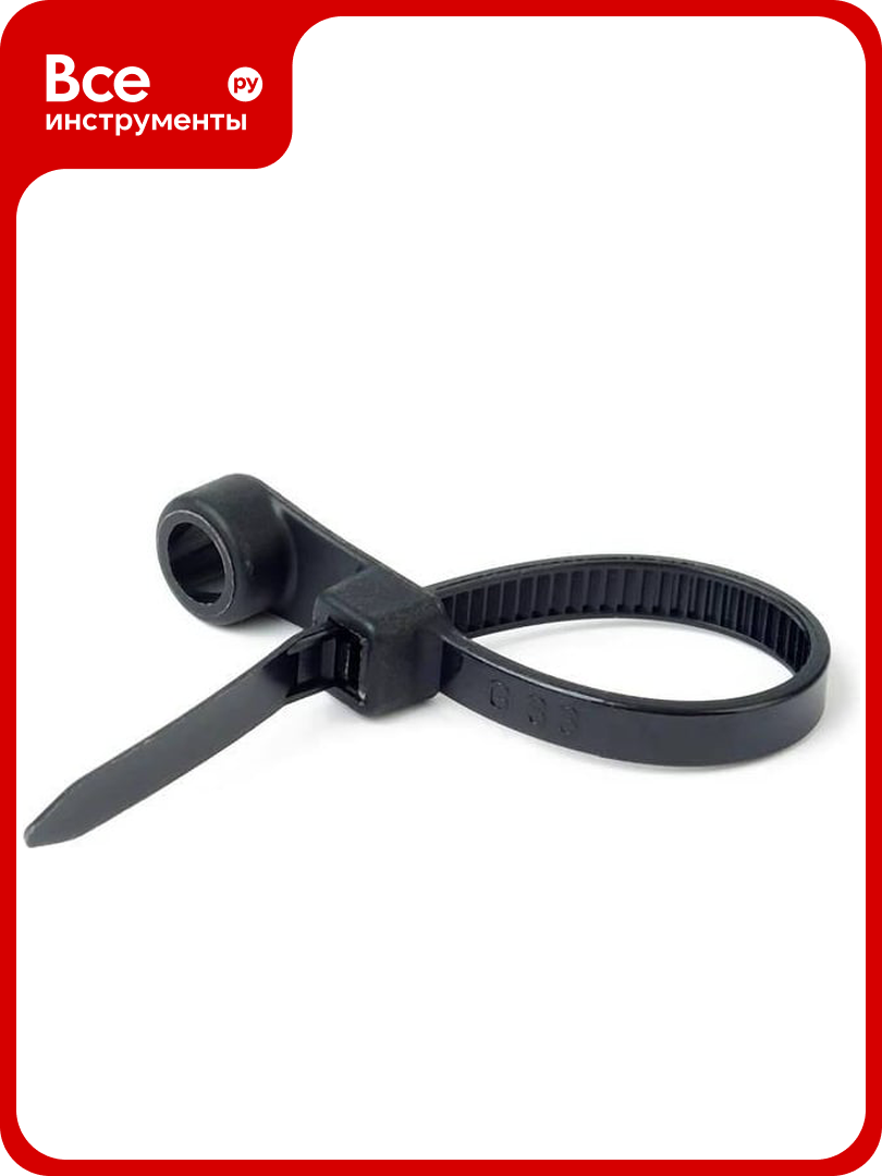 Кабельная стяжка HLT 3,5x100 чёрная под винт, упаковка 100 шт. 084-07-048