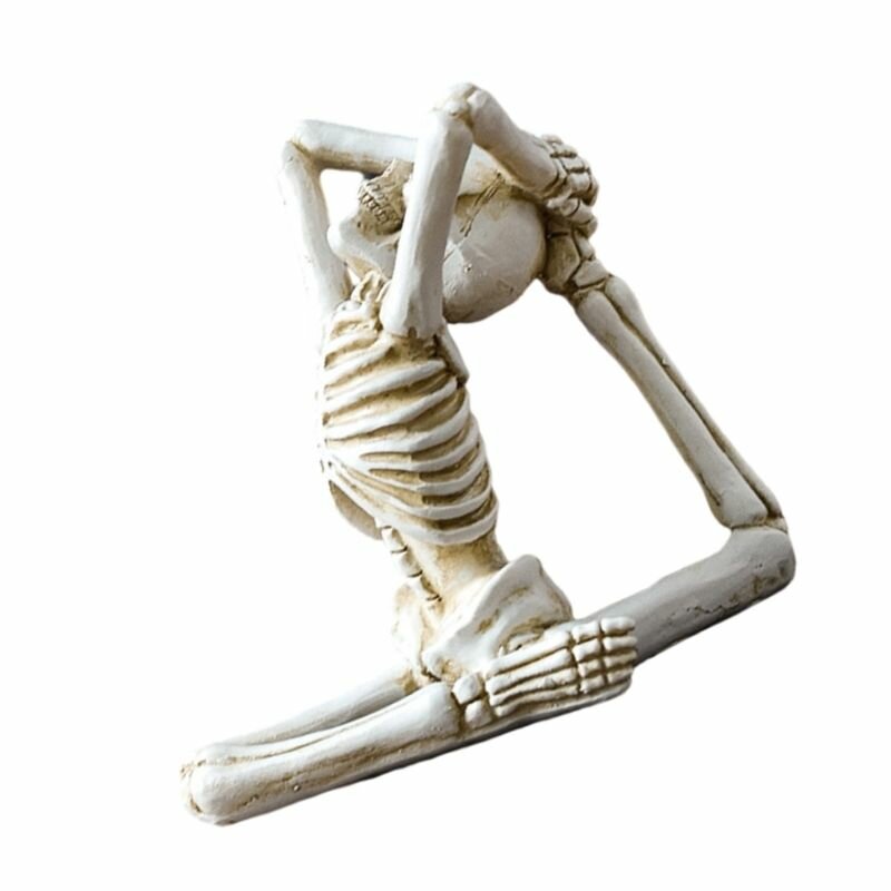 Украшение ручной работы из смолы с фигуркой скелета для йоги-Ретро-белая D-образная секция