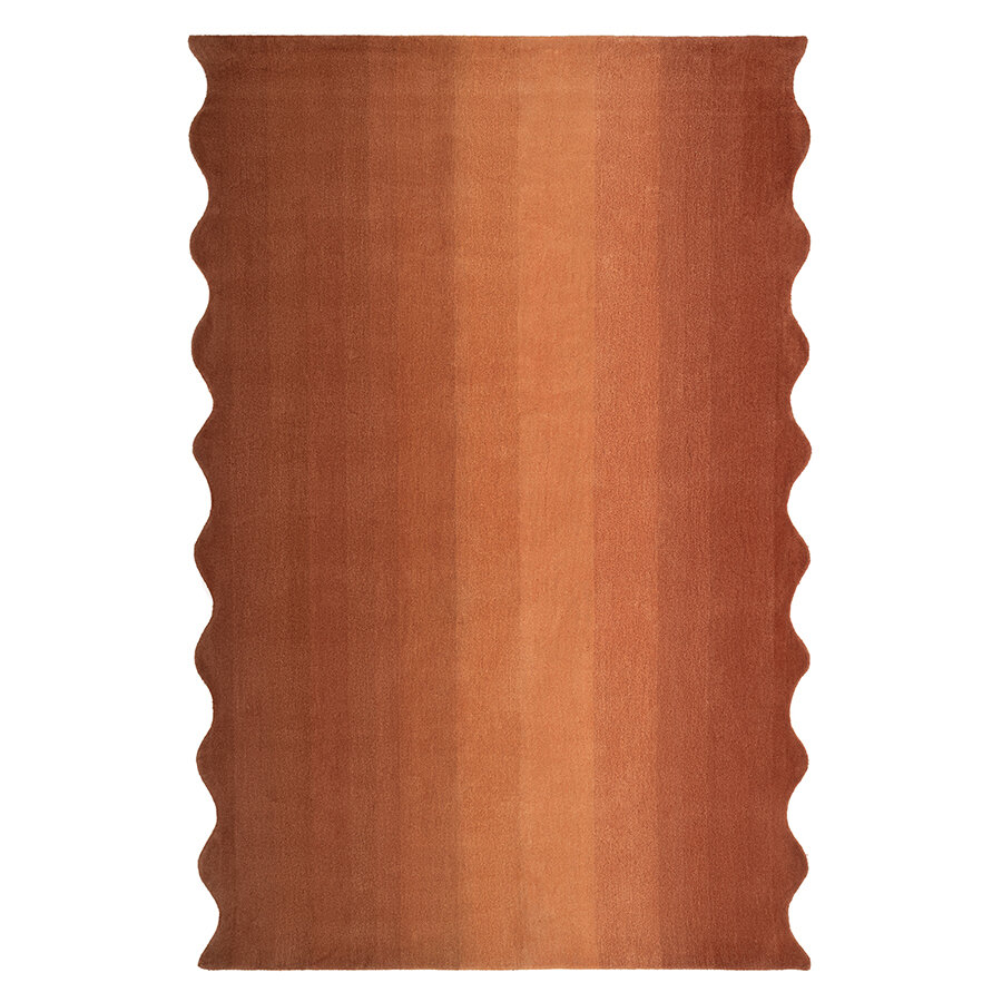 Ковер 200х300 см из шерсти Over Horizon в спальню терракотового цвета Trendy Ruffles Tkano TK25-DR0005