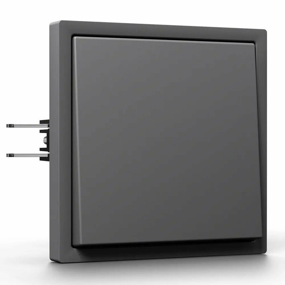 Настенный Выключатель BSEED одноклавишный матовый ,1 клавиша,10А 250В, PC рамка Серый,80 x 80mm