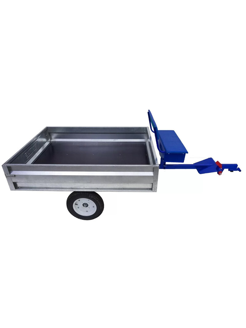 Прицеп для мотоблока TPЦ 600F VALRUS, с сиденьем и ящиком для инструментов