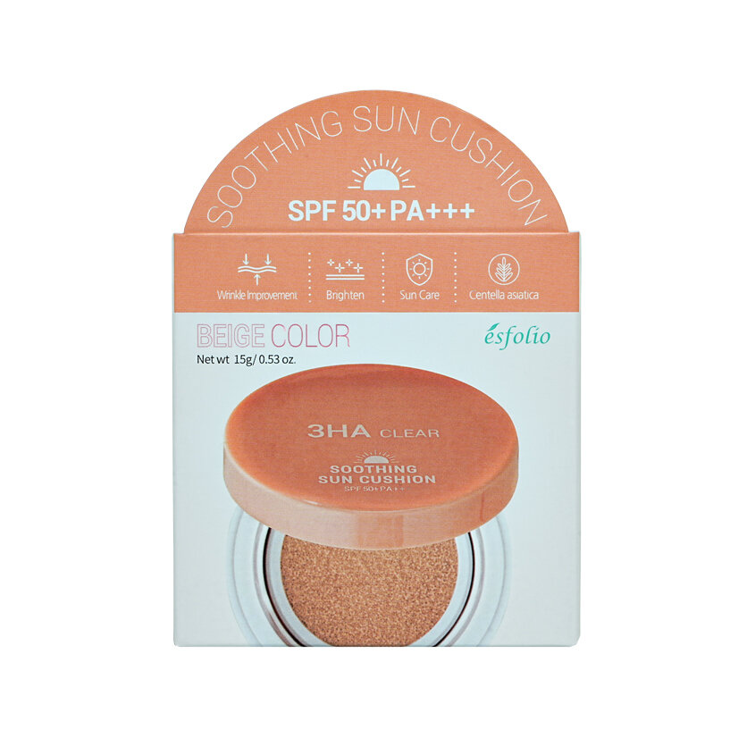 Кушон для лица ESFOLIO солнцезащитный тонирующий SPF-50+ PA+++ 15 г