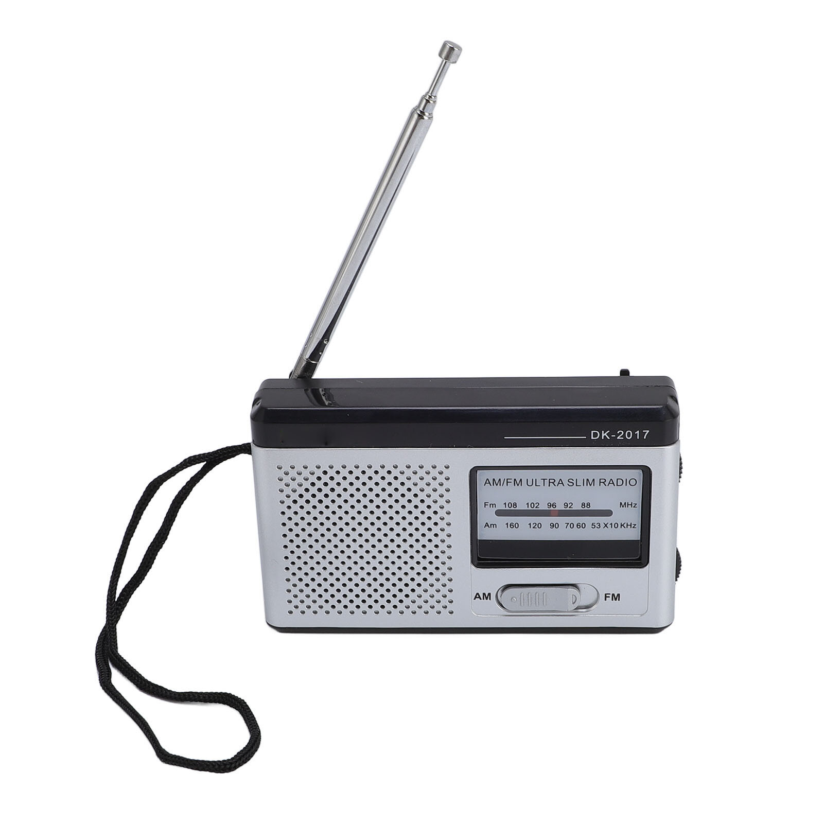 Портативное радио компактное транзисторное радио Fm Am с аккумулятором с встроенным динамиком DK-2017 Silver Black
