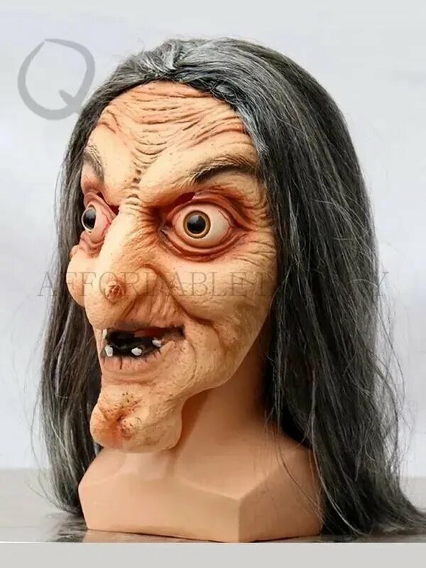 Карнавальная маска Бабы Яги из мягкой резины для праздников и Хэллоуина