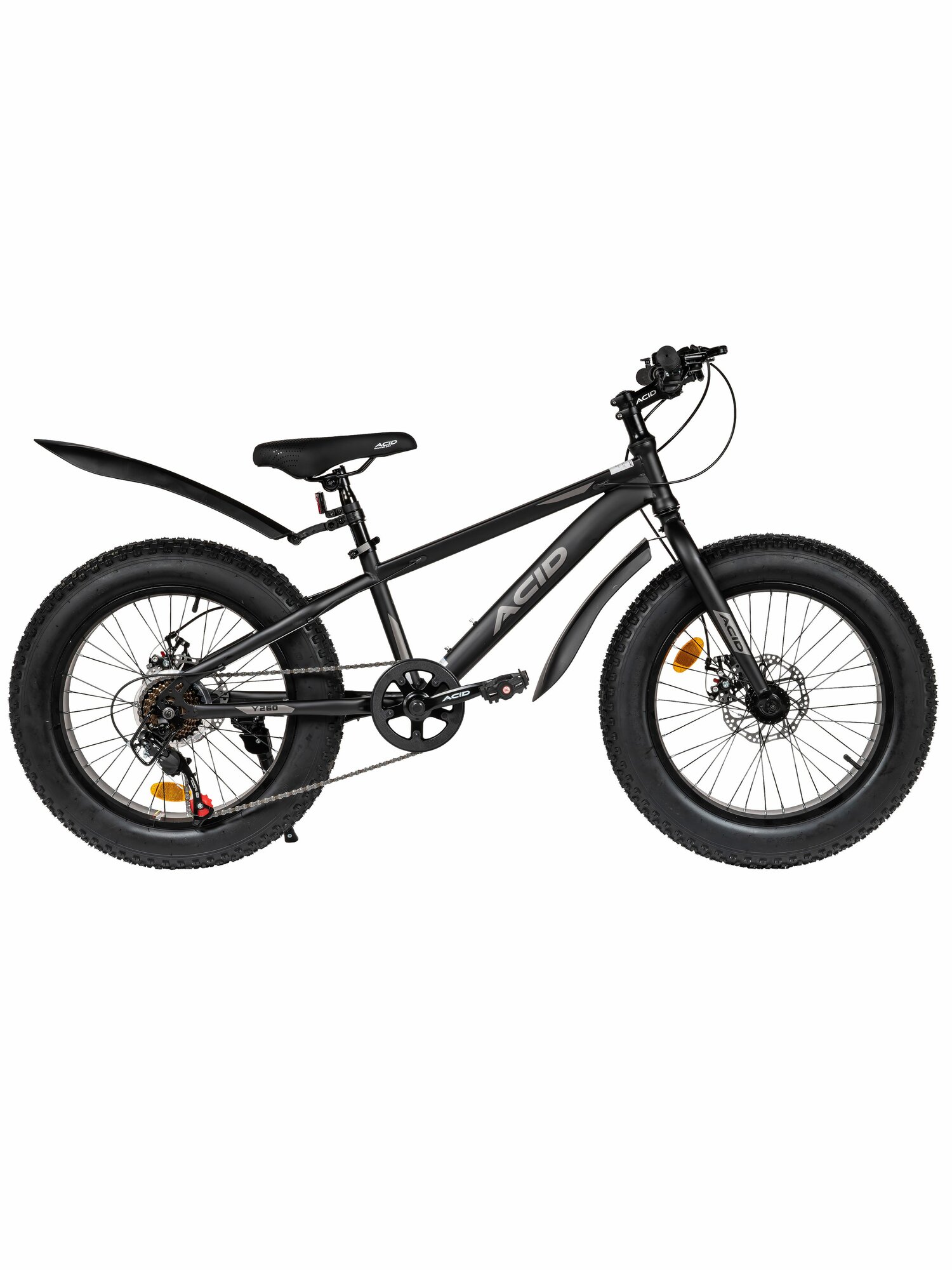 Велосипед горный детский подростковый фэтбайк 20 дюймов ACID Y 260 Рама 11 дюймов черный матовый/темно-серый