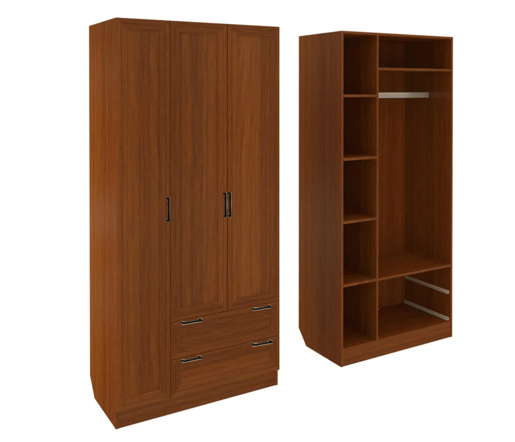 Шкаф распашной, гардероб, шкаф для одежды ШК-3/9 120/210/52 Орех