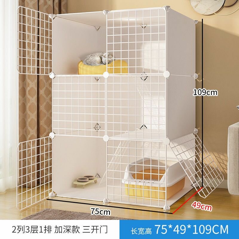 Клетка для кошек для домашнего использования, кошачья вилла с туалетом, очень просторная клетка для домашних животных, трехъярусная клетка для кошек, кошачье гнездо