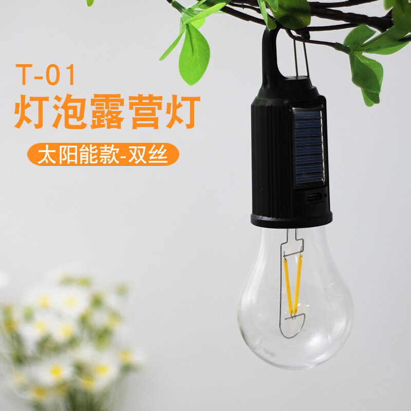 Бытовая солнечная лампа, перезаряжаемая лампочка, теплый свет, освещение на открытом воздухе, длительный срок службы,