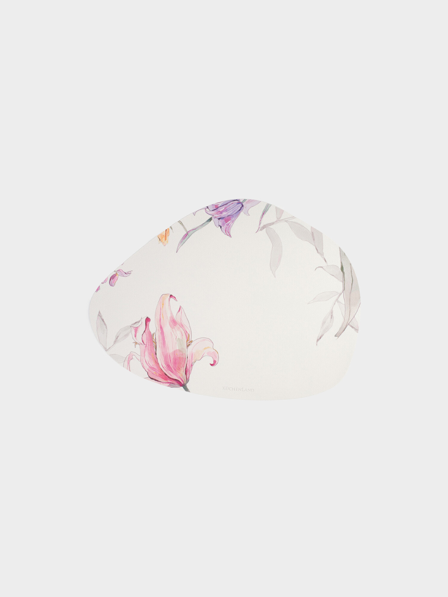 Салфетка под приборы, 33x45 см, ПВХ, фигурная, молочная, Цветы, Rock print, Kuchenland